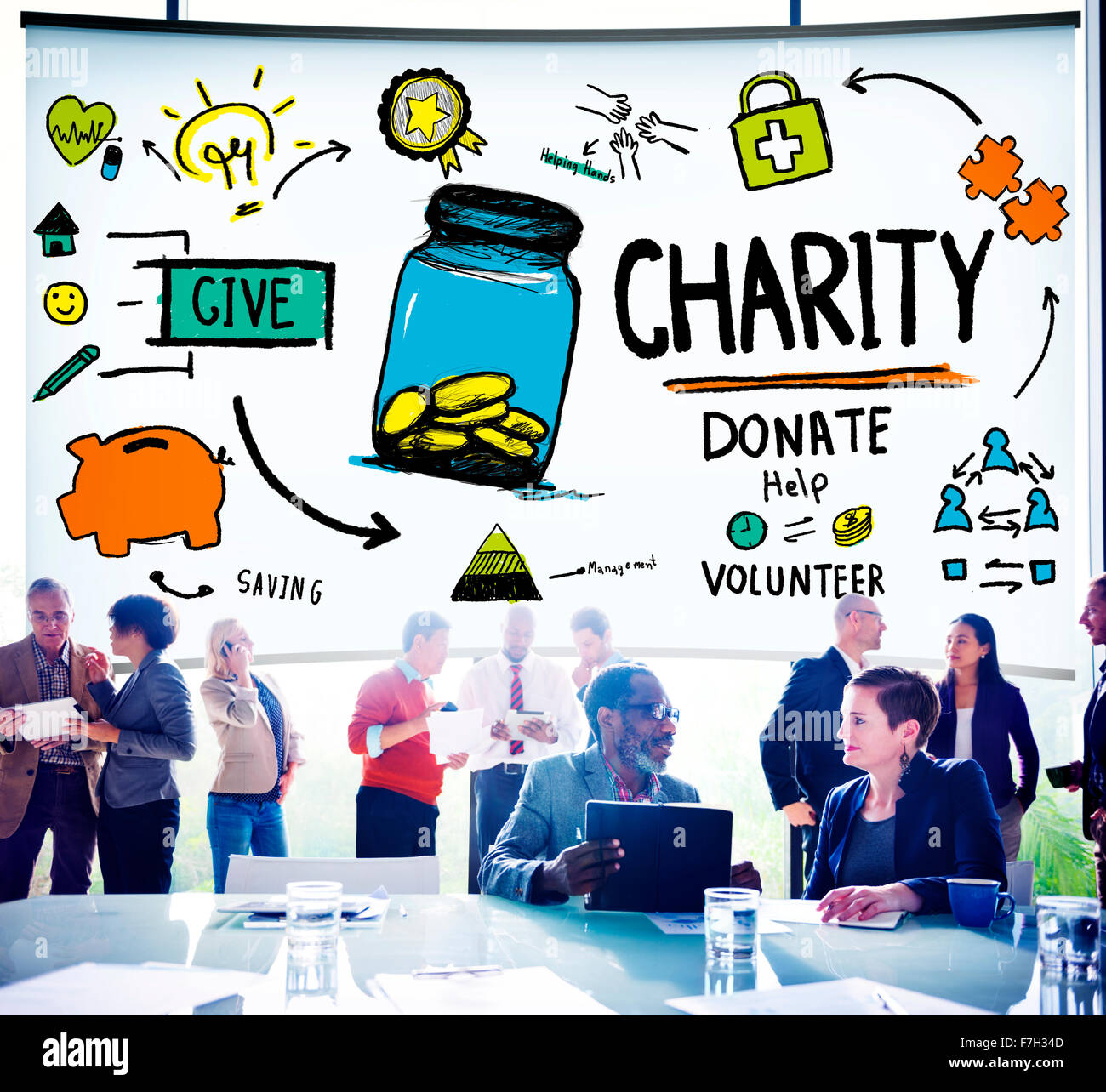 Charity Donate Help Give Saving Sharing Support Volunteer Concept Stock ...