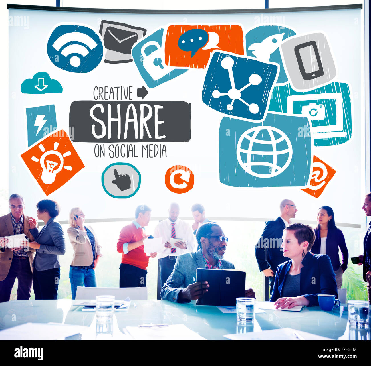 Creative Share Social Media Social Network Internet Online Concept ...