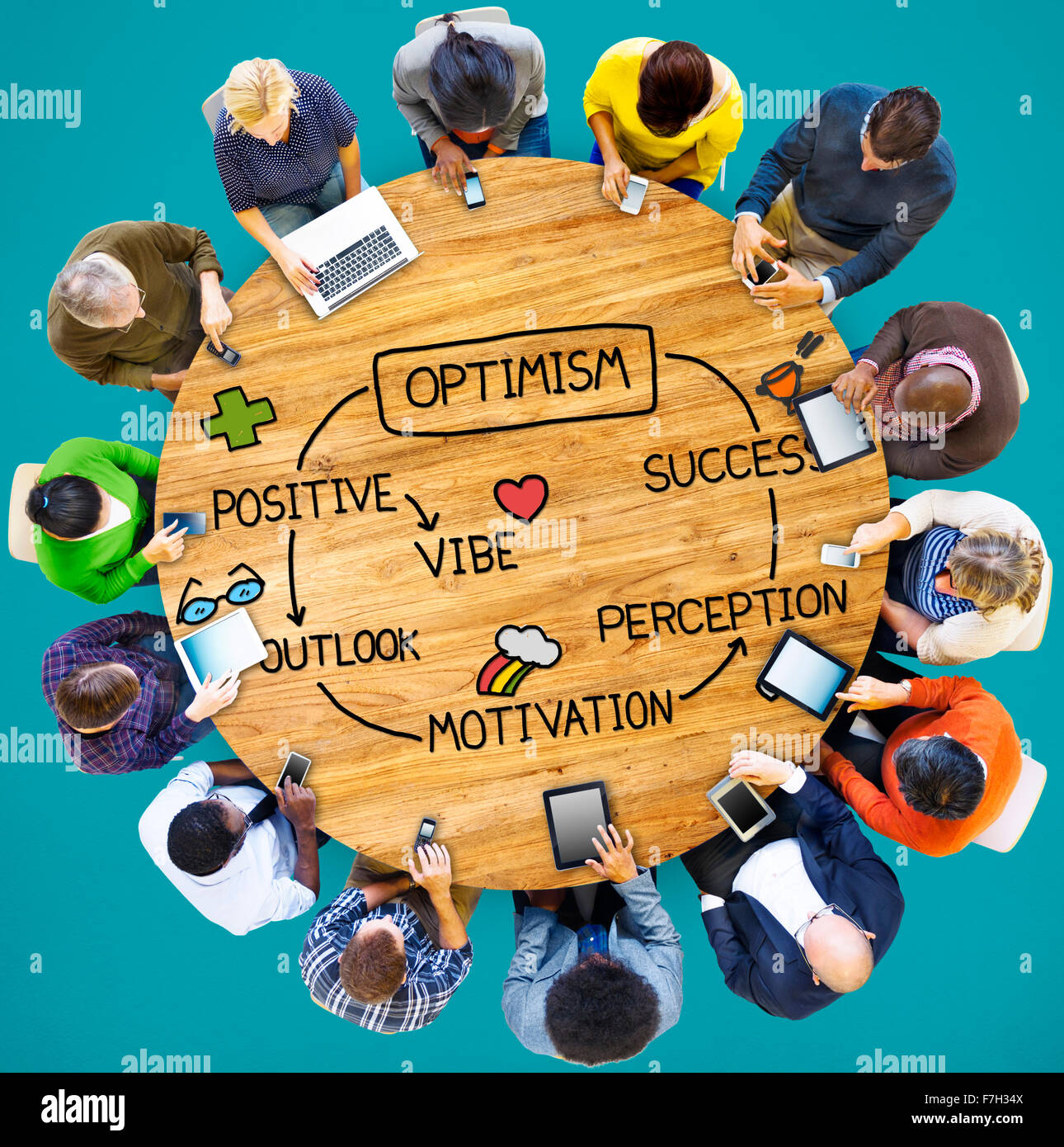 Optimism Positive Outlook Vibe Perception Vision Concept Stock Photo ...