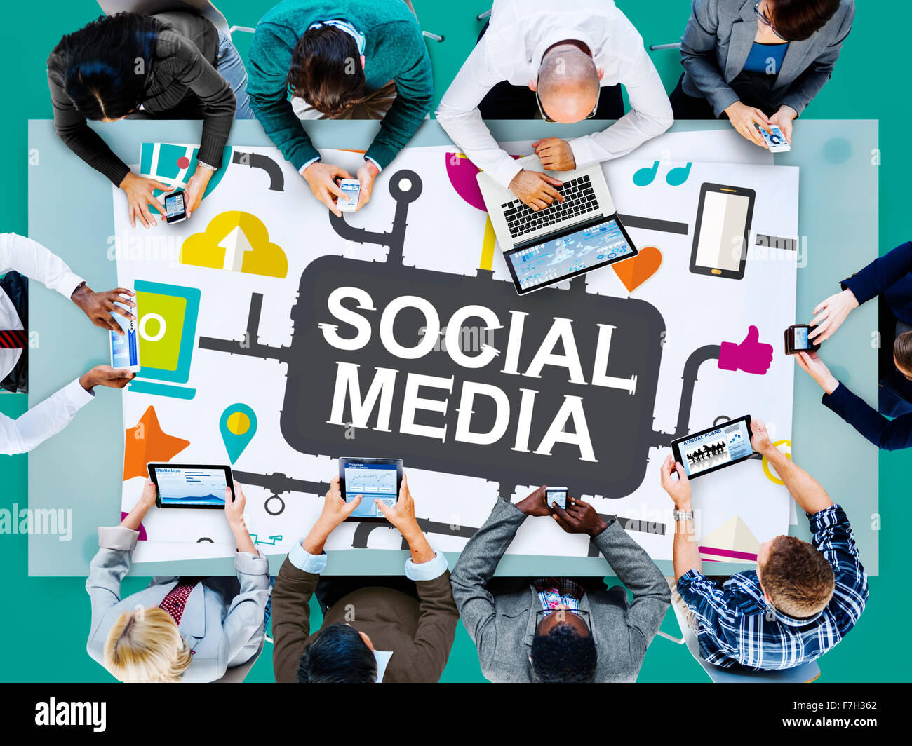 Social Media Social Networking Technology Connection Concept Stock ...