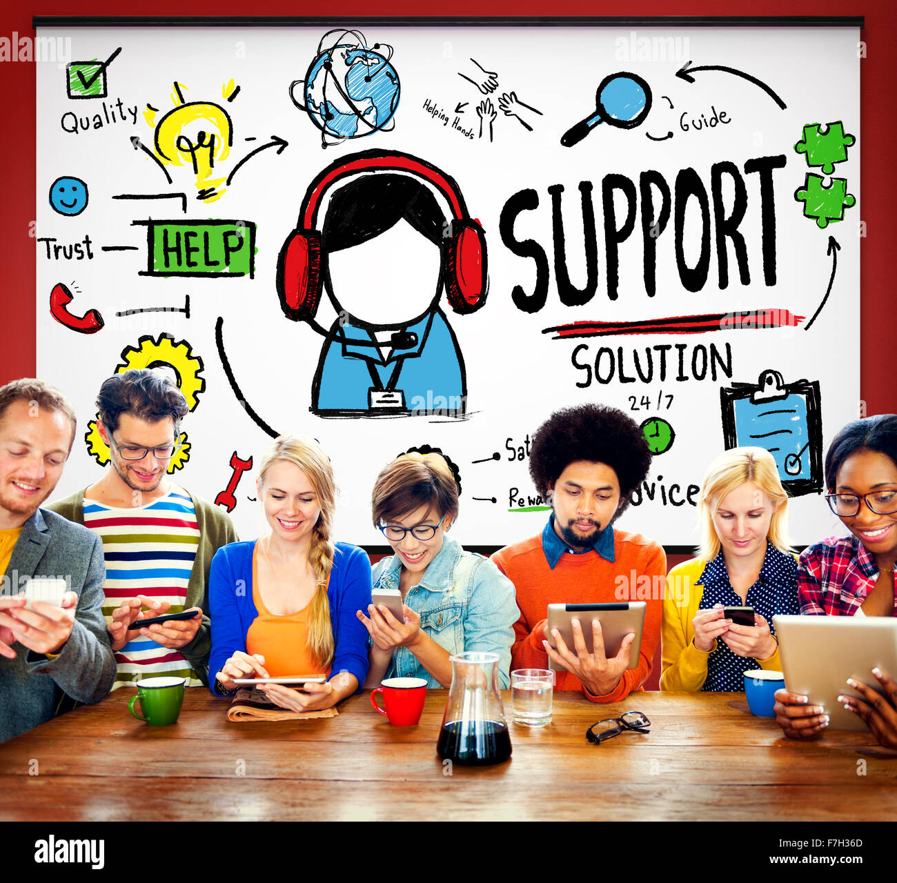 Support Solution Advice Help Quality Care Team Concept Stock Photo - Alamy