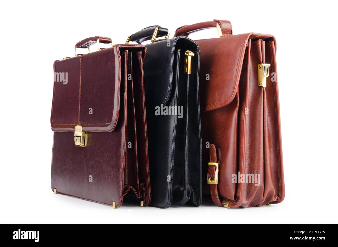 Briefcases isolated on the white Stock Photo - Alamy