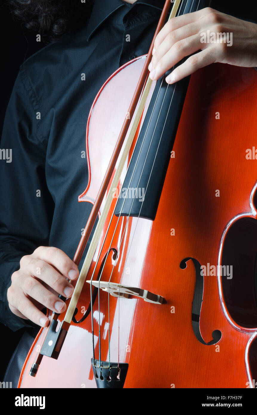 Man playing the cello Stock Photo - Alamy