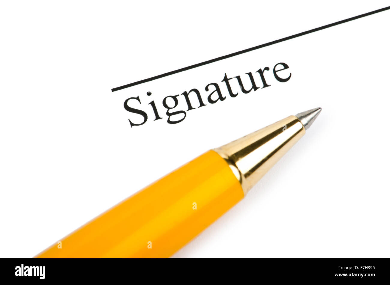 Pen and signature isolated on white Stock Photo - Alamy