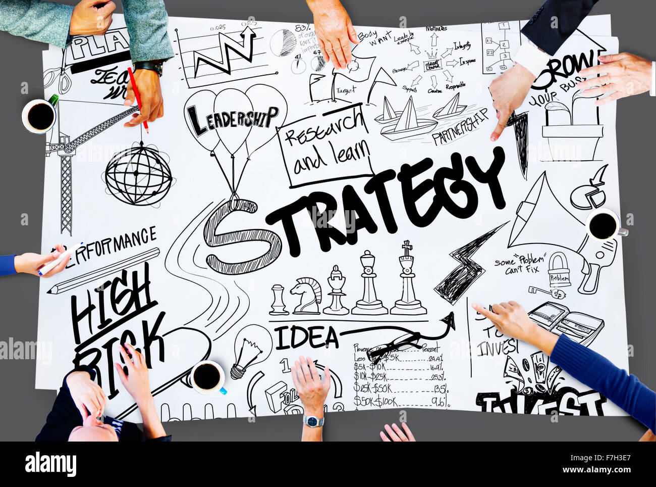 Strategy Doodle Freehand Creative Sketch Concept Stock Photo - Alamy