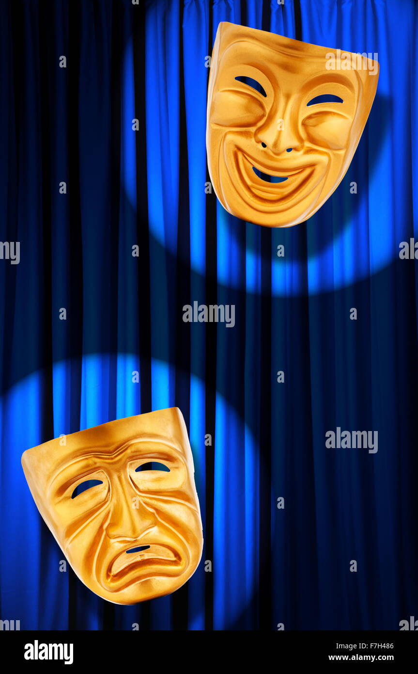 Theatre performance concept with masks Stock Photo - Alamy