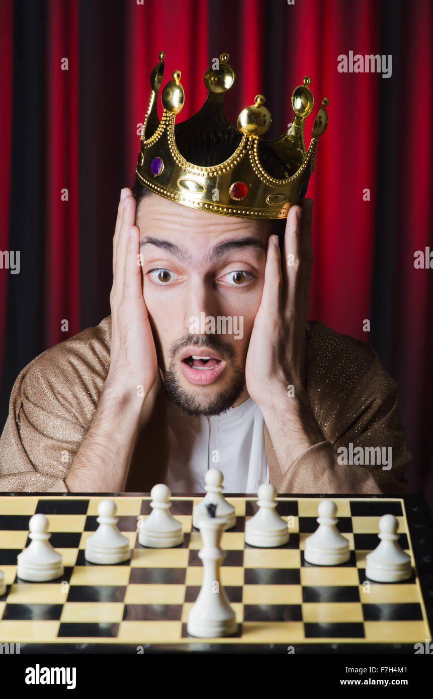 Chess player playing his game Stock Photo - Alamy