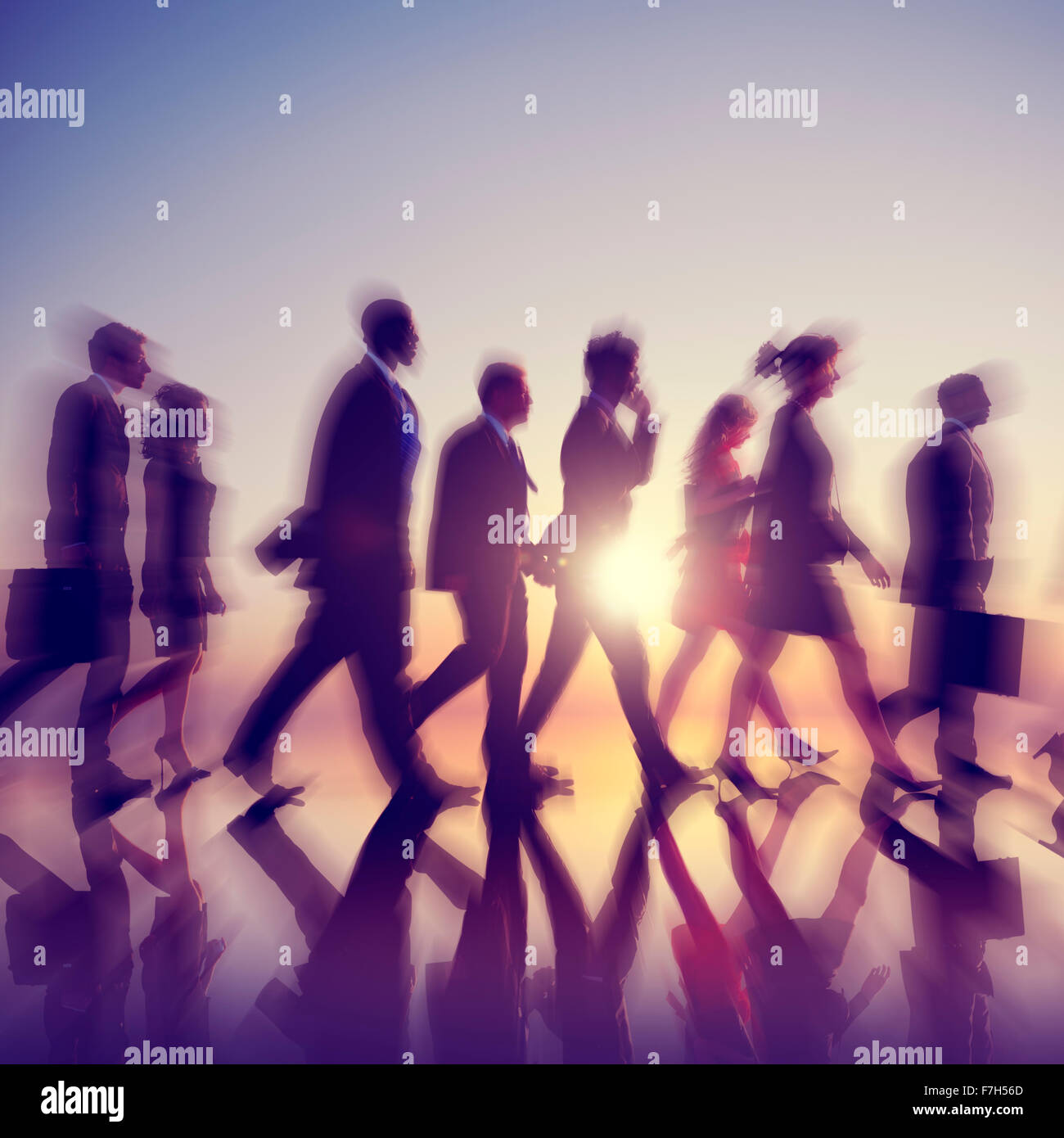 Business People Walking Commuter Rush Hour Concept Stock Photo - Alamy