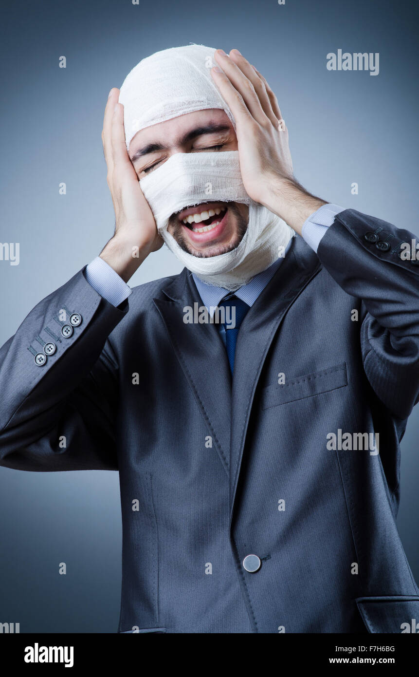 Man covered in medical bandages Stock Photo - Alamy