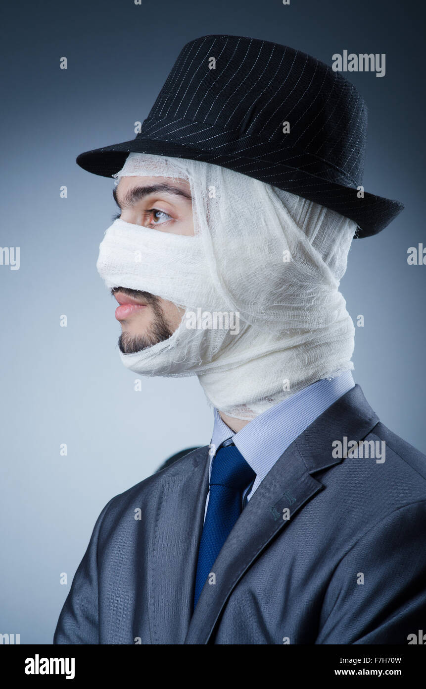 Man covered in medical bandages Stock Photo - Alamy
