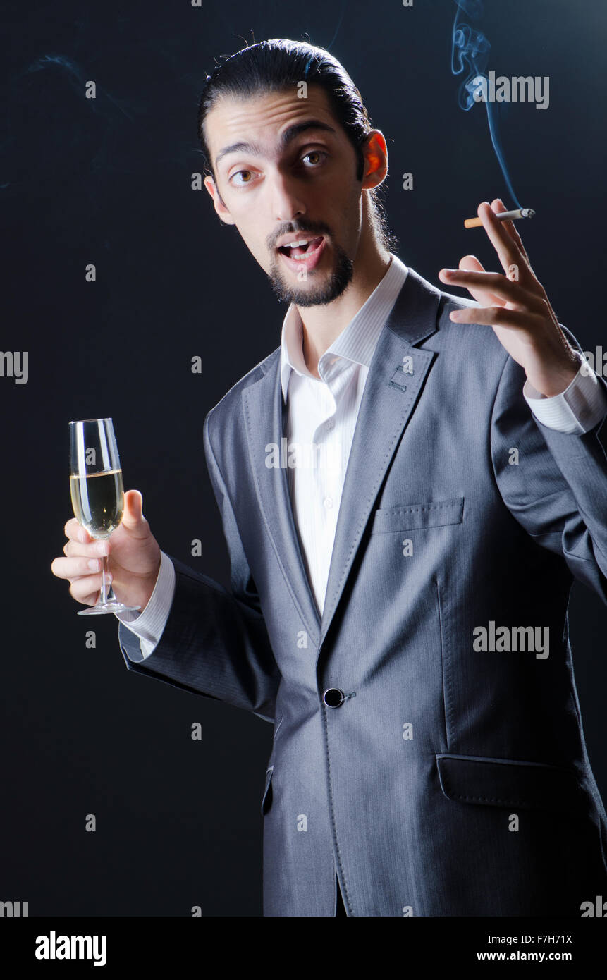 Man tasting wine in glass Stock Photo - Alamy