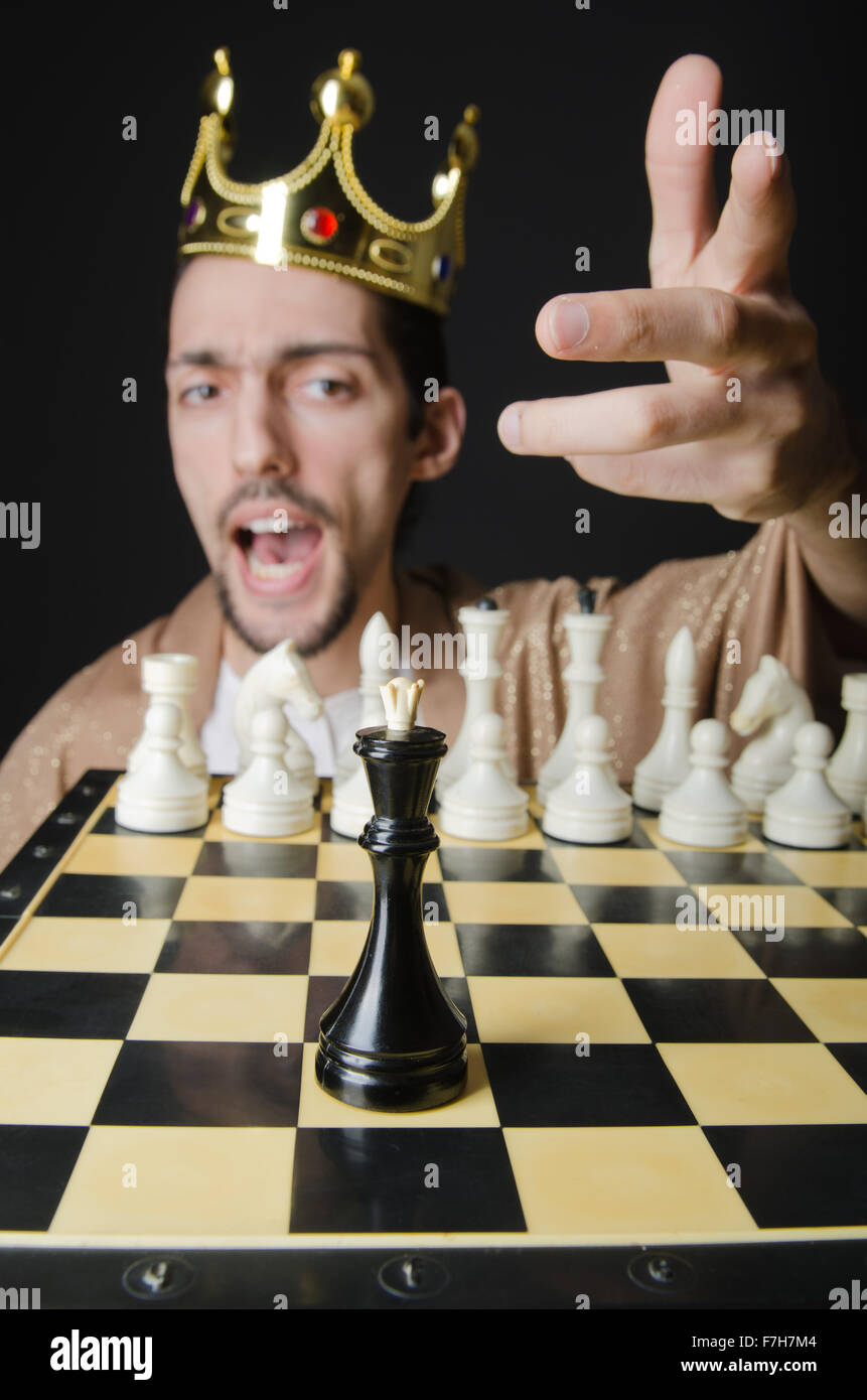 Chess player playing his game Stock Photo - Alamy