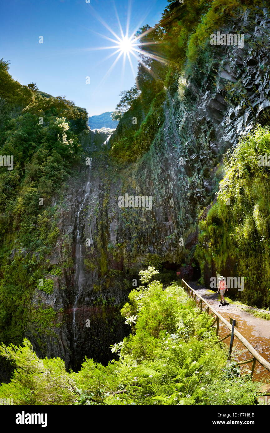 Madeira - Levada do Risco, track to waterfall Risco, Madeira Island ...