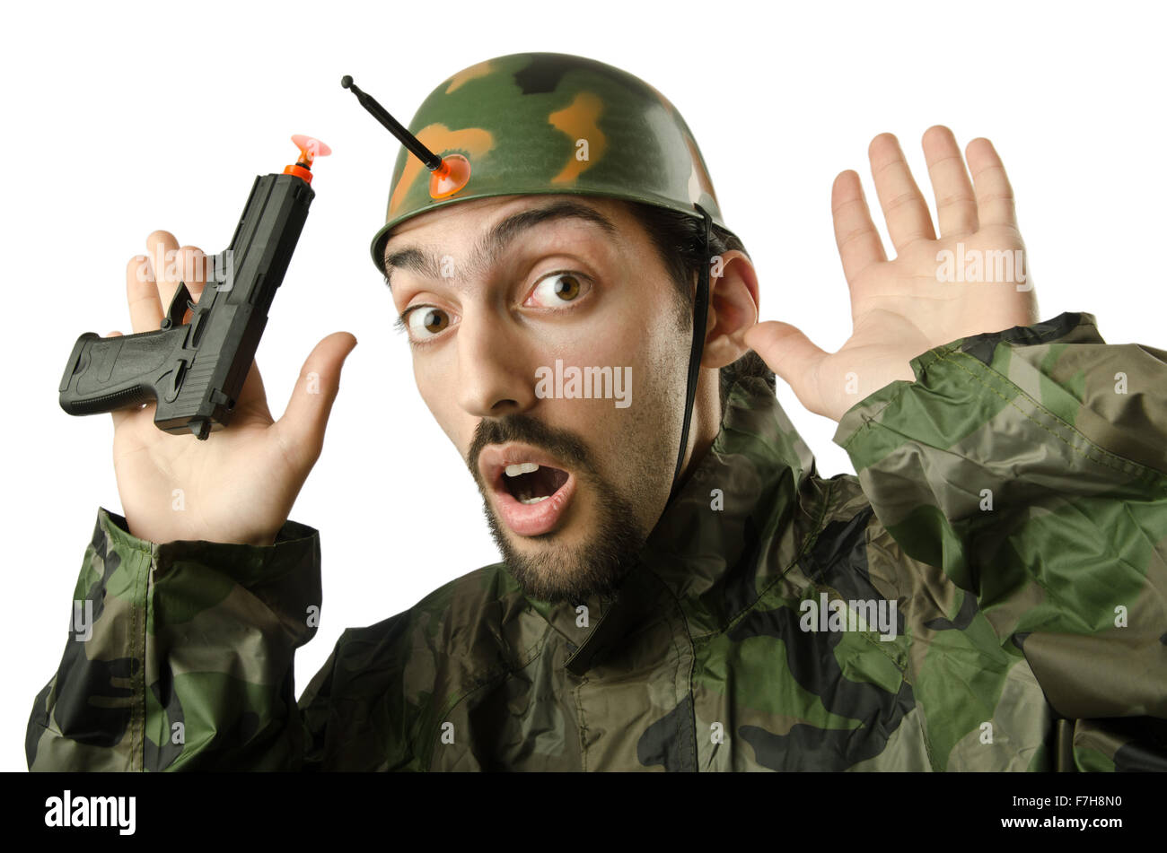 Soldier isolated on the white Stock Photo - Alamy