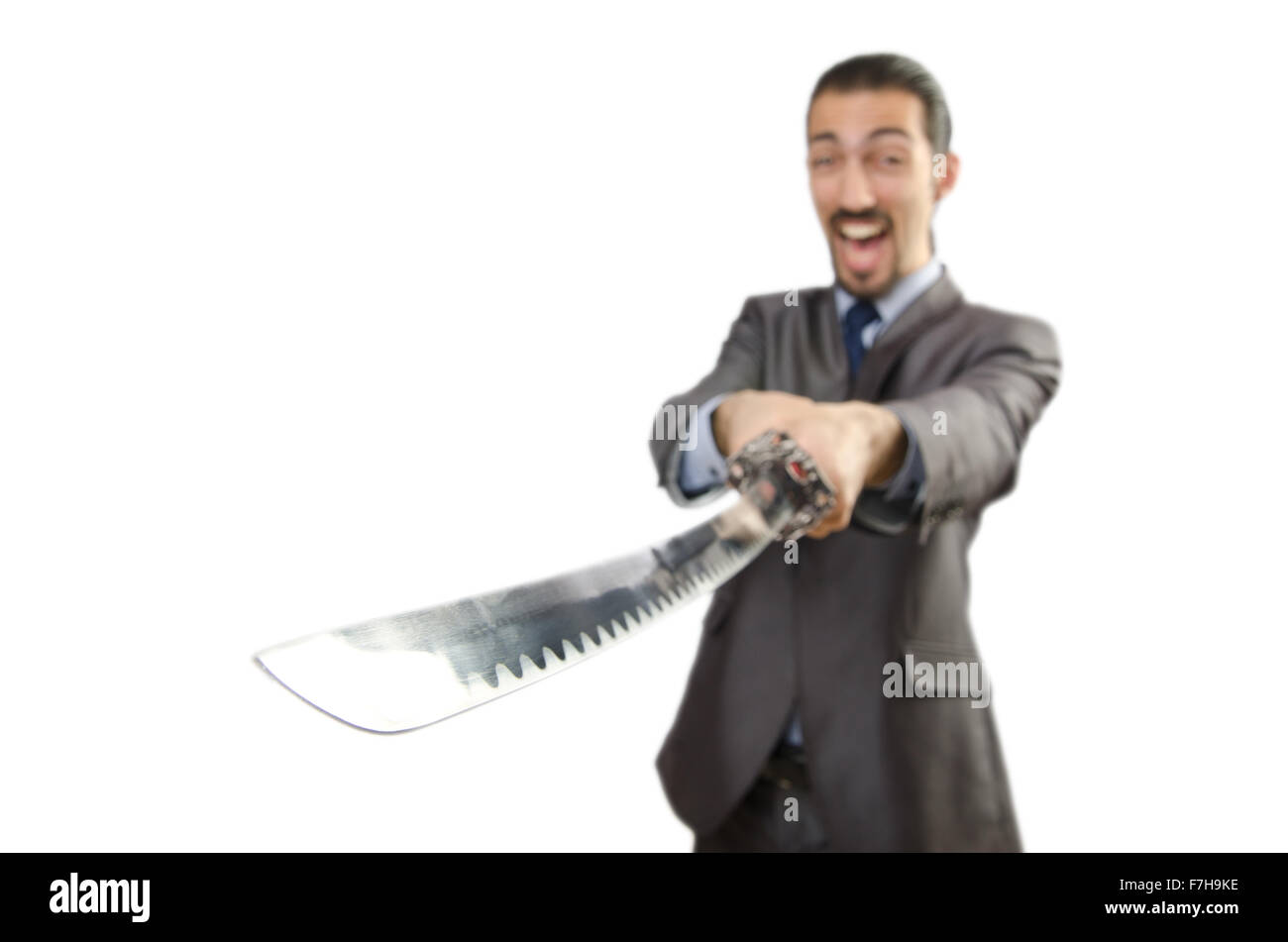 Businessman and sword Cut Out Stock Images & Pictures - Alamy