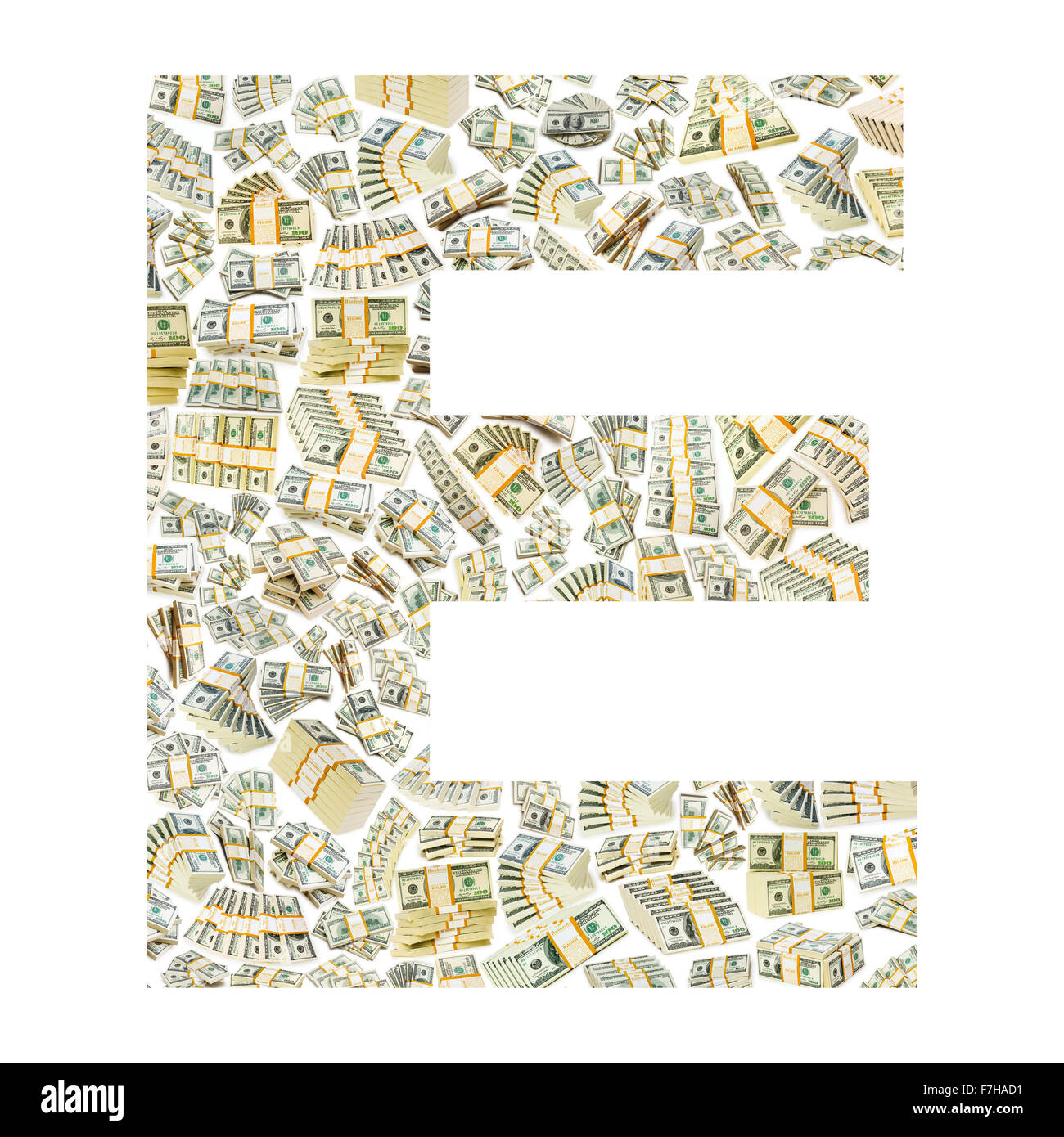 Letter made from dollar stacks Stock Photo - Alamy