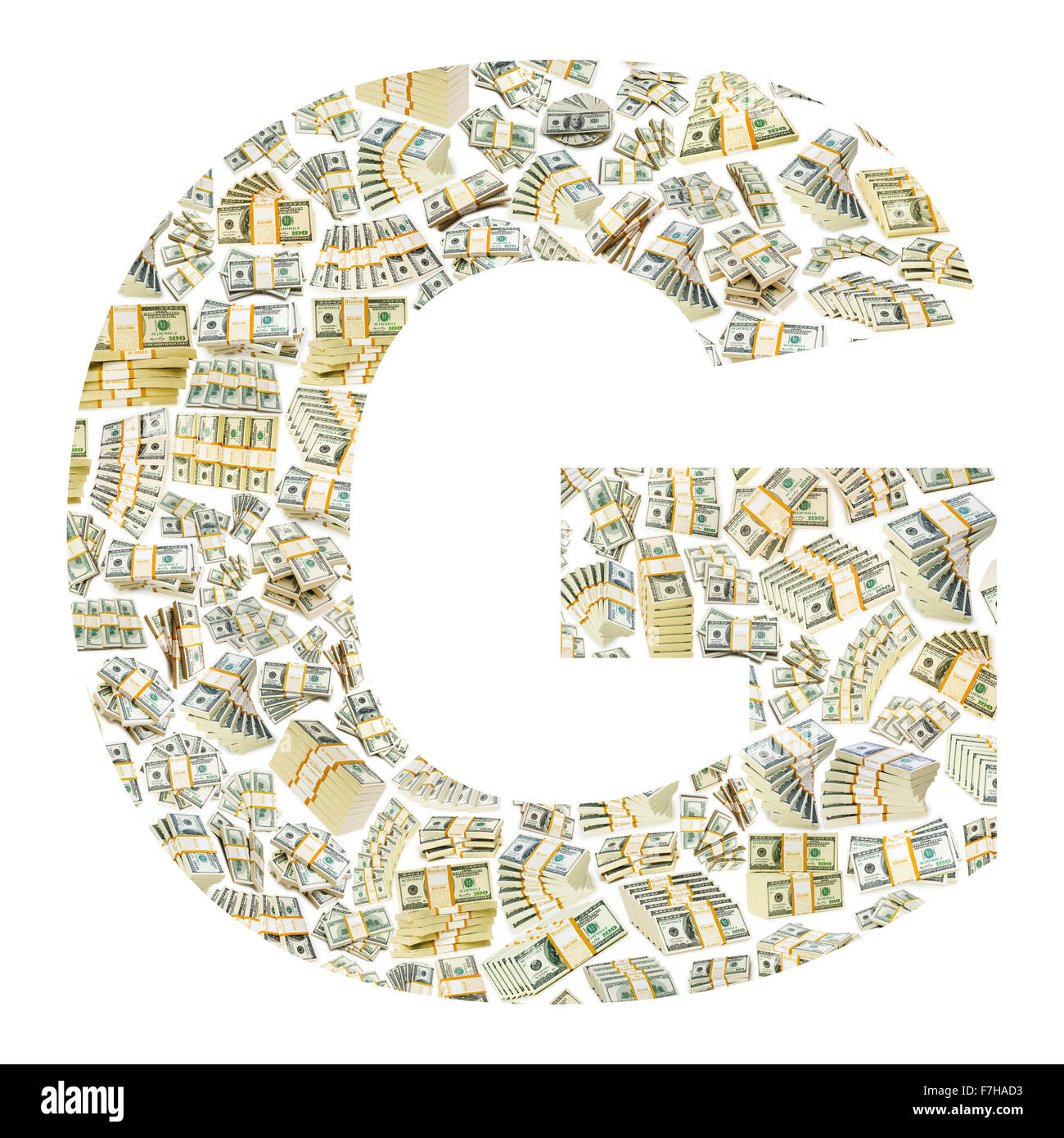 Letter made from dollar stacks Stock Photo - Alamy