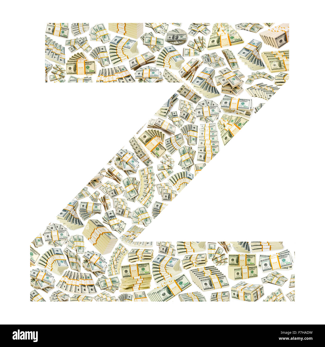Letter made from dollar stacks Stock Photo - Alamy