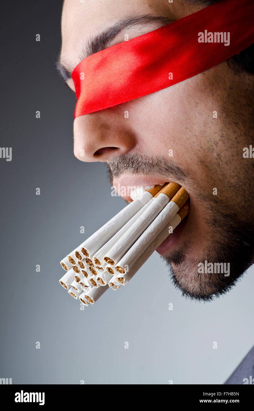 Anti smoking concept with man Stock Photo - Alamy