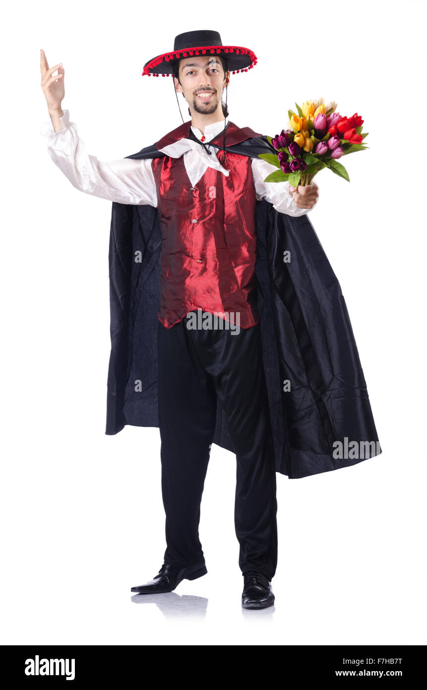 Romantic man isolated on white Stock Photo - Alamy