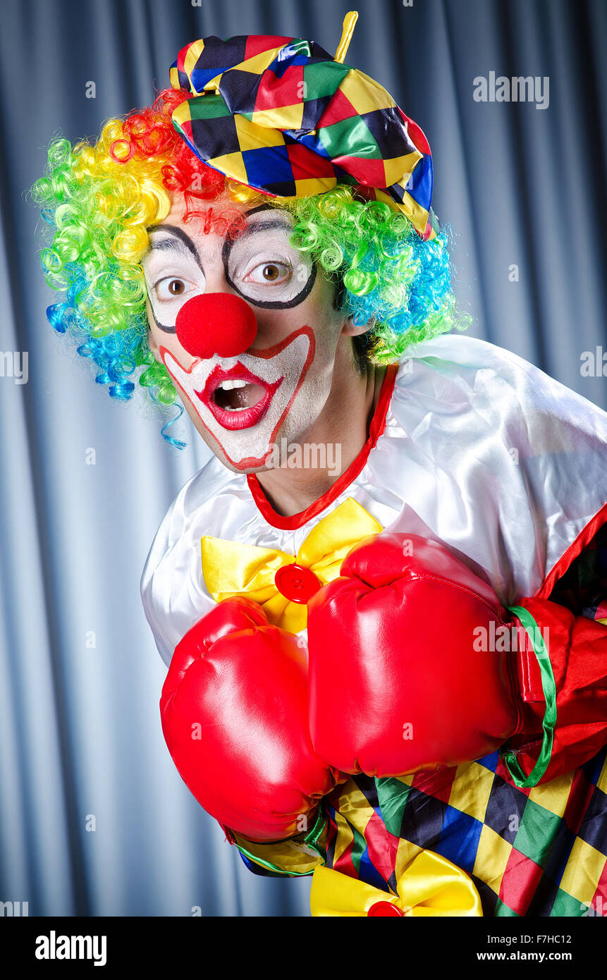 Clown with boxing gloves Stock Photo - Alamy
