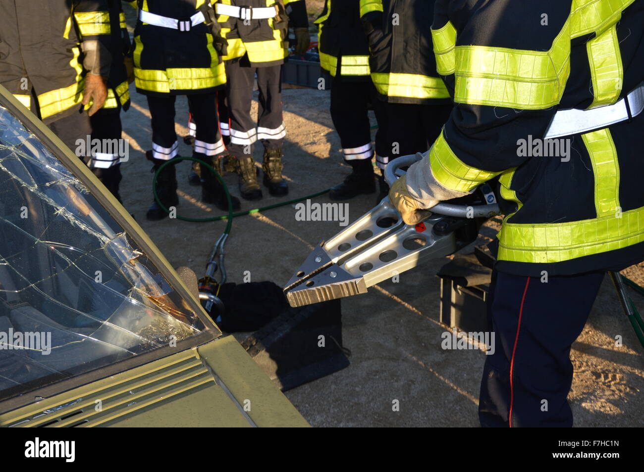 Exercise of Fire Department Stock Photo - Alamy