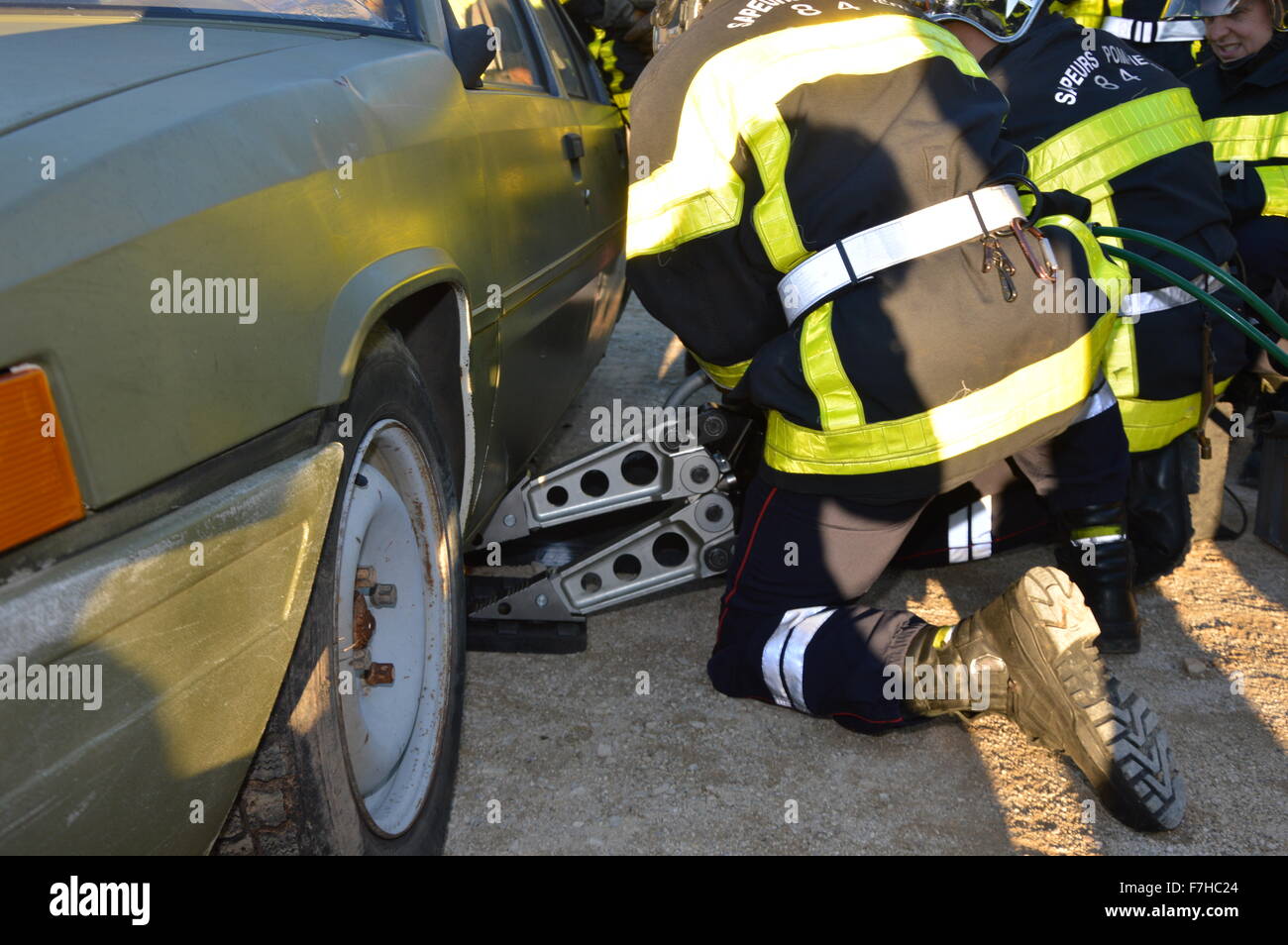 Exercise of Fire Department Stock Photo - Alamy