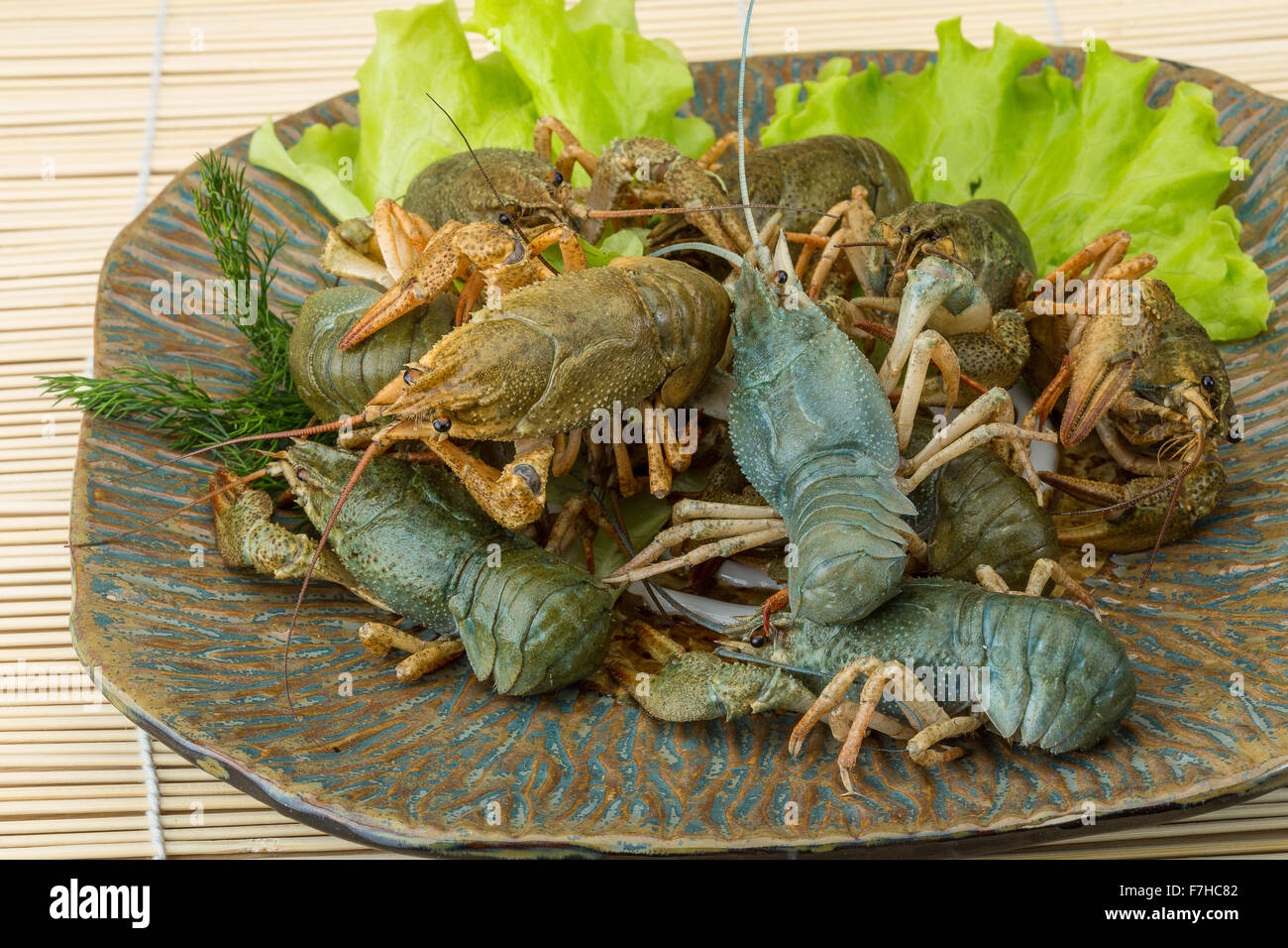 Raw Crayfish in the bowl with dill Stock Photo - Alamy