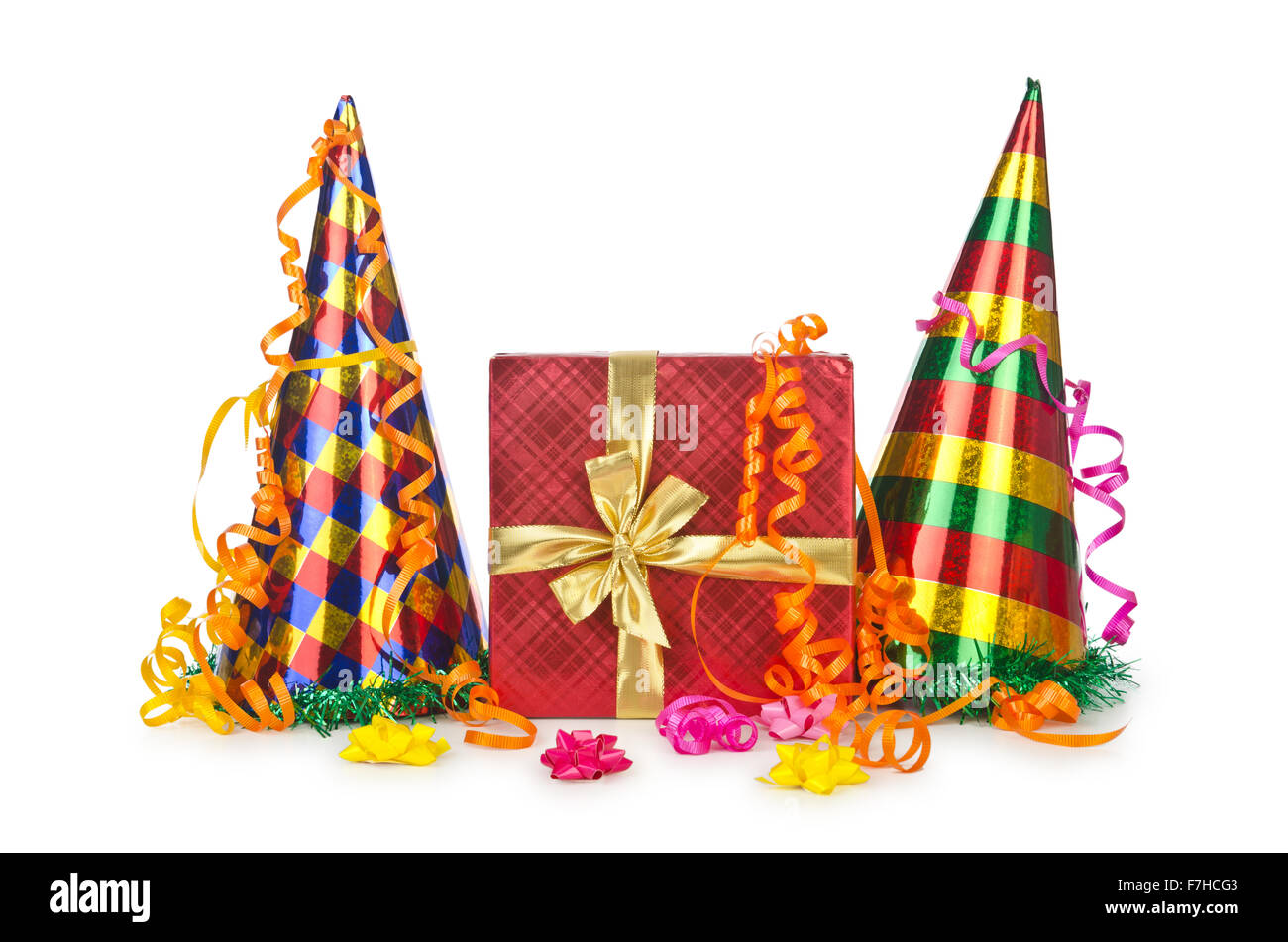 Streamers Party Hats Cut Out Stock Images & Pictures - Alamy