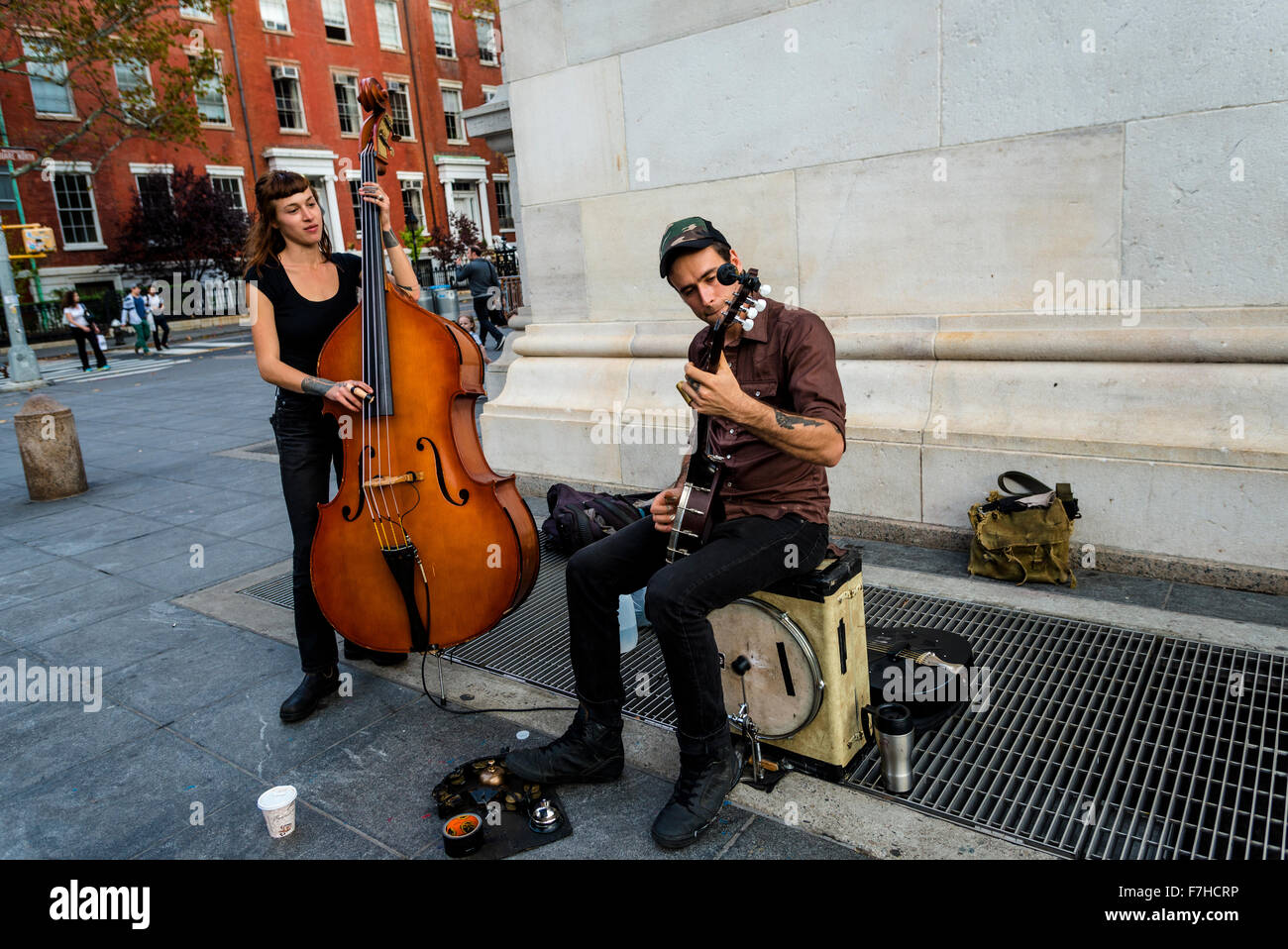 New York, NY 6 November 2015 - Outlaw Ritual performs under the arch in ...