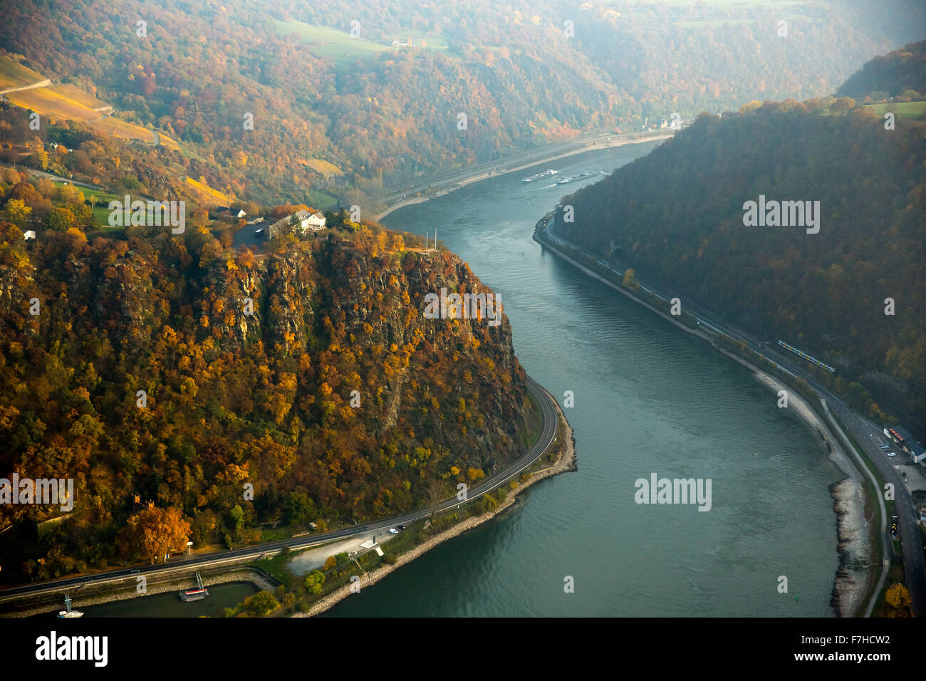 The Loreley, Lorelei rock, shale rock in the UNESCO World Heritage ...