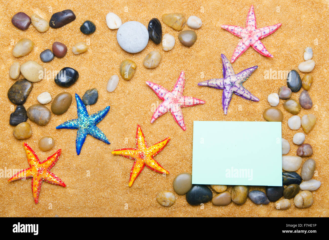 Blank message on sand and pebbles Stock Photo - Alamy