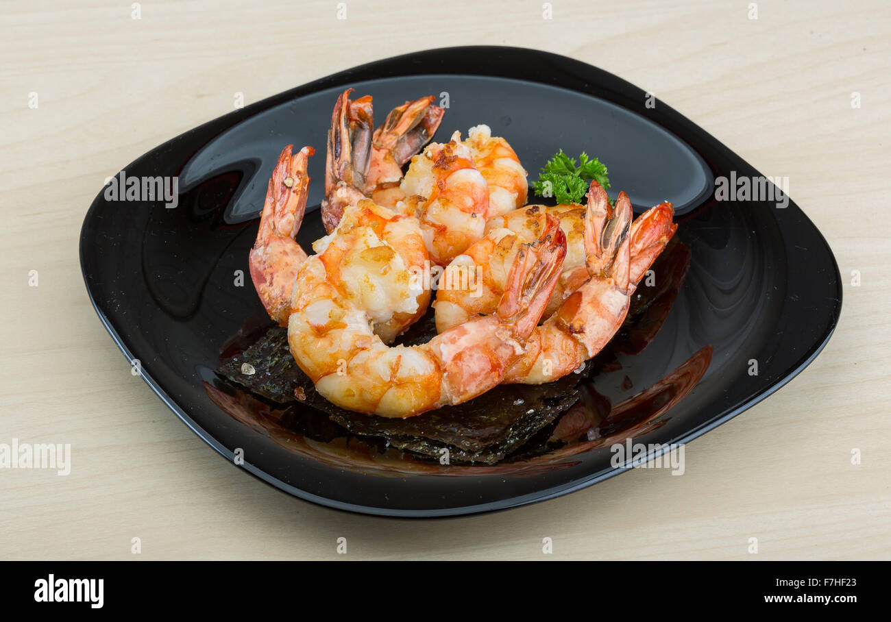 Roasted Tiger shrimps cocktail with herbs and spices Stock Photo - Alamy
