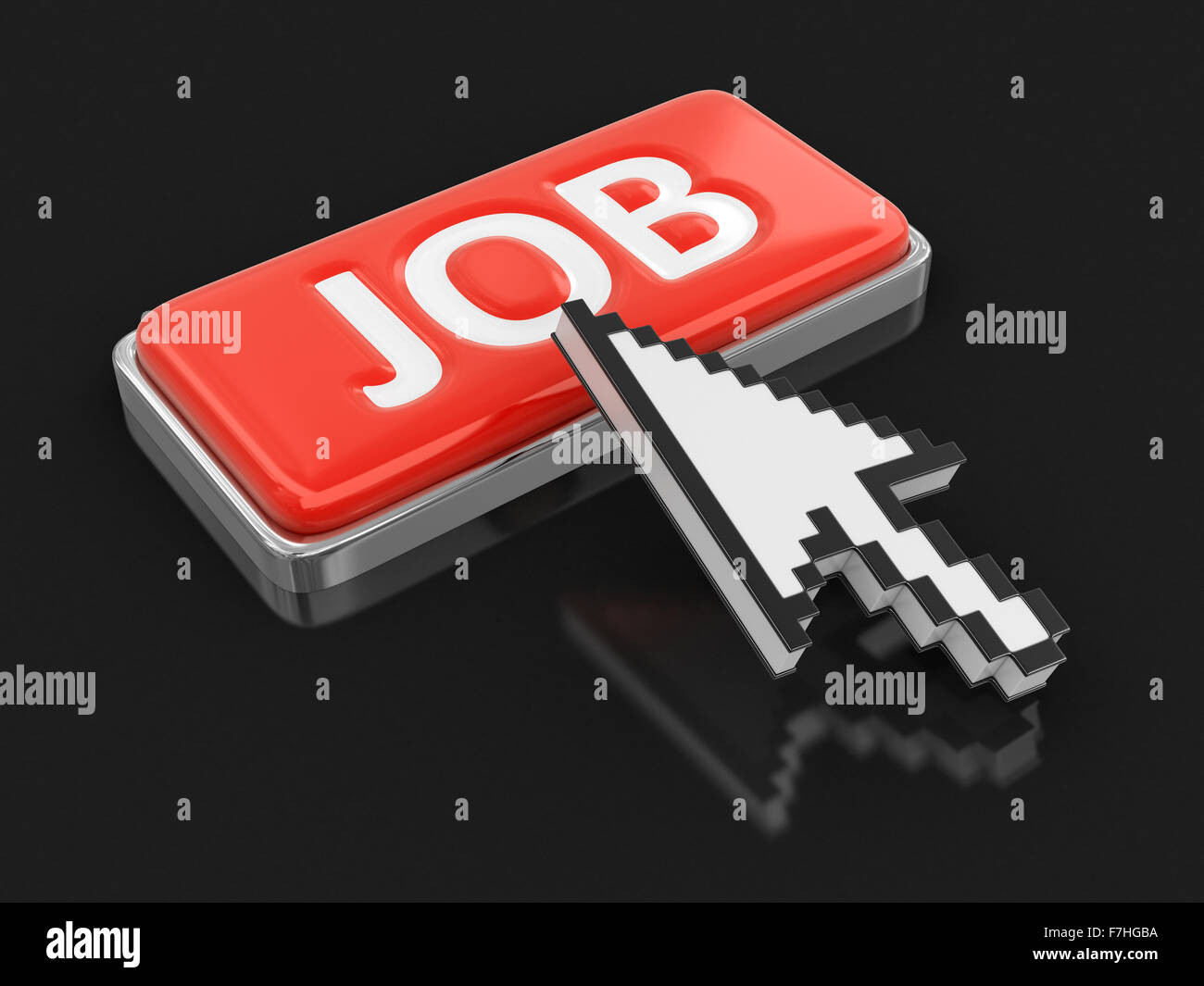 Cursor and button job. Image with clipping path Stock Photo - Alamy