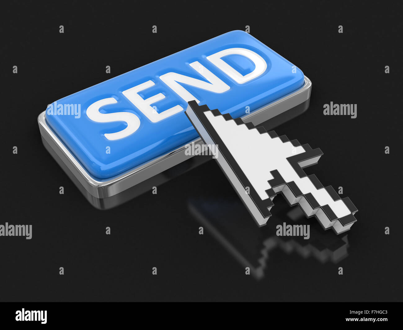 Cursor and button send. Image with clipping path Stock Photo - Alamy