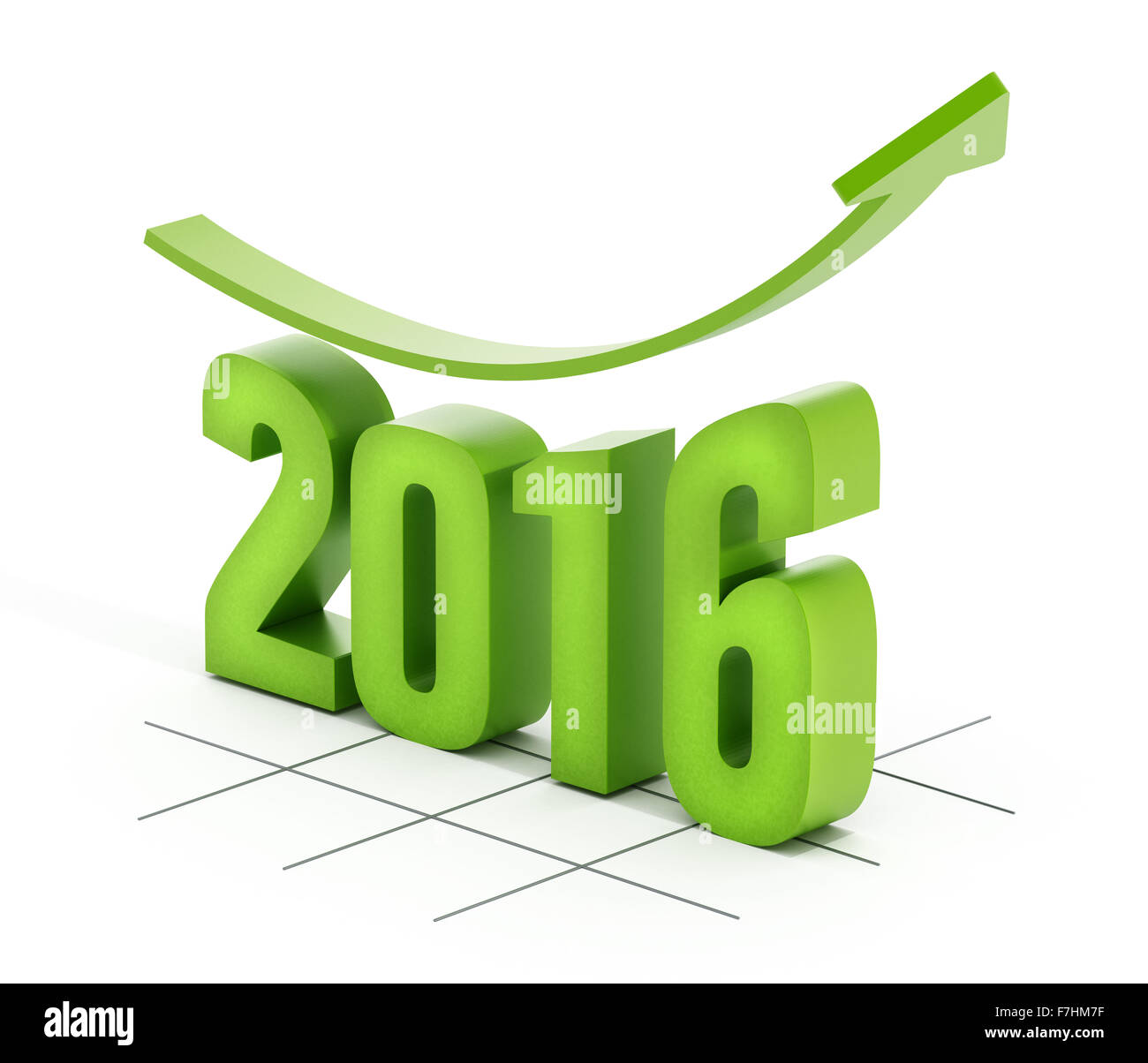 Green rising arrow on number 2016 Stock Photo - Alamy