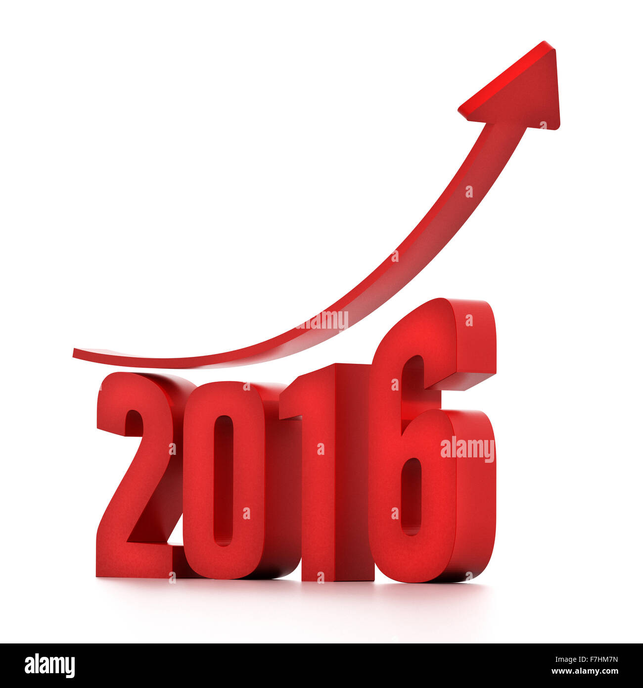Red rising arrow on number 2016 Stock Photo - Alamy