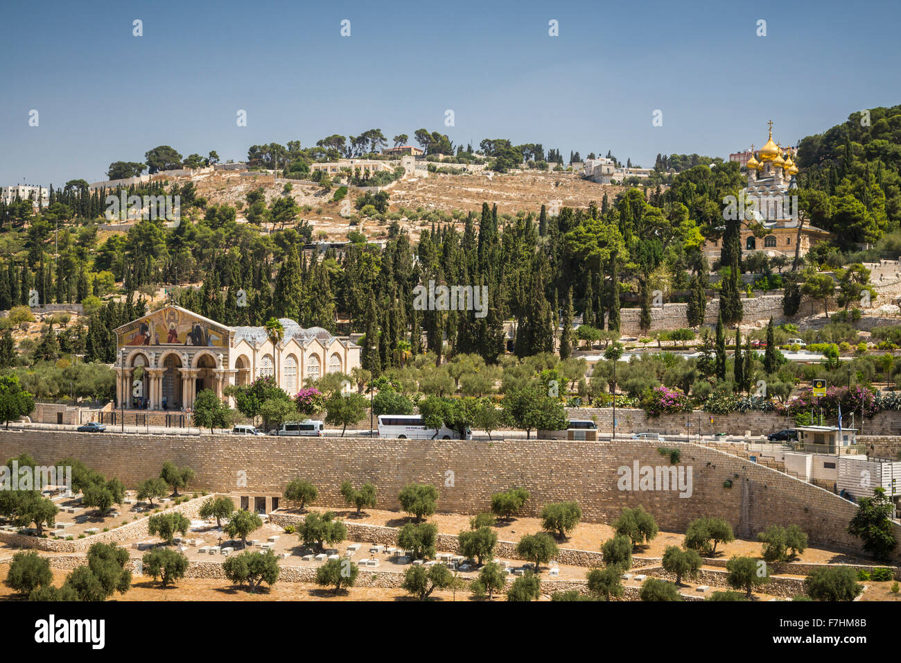 A view of the Mount of Olives across the Kidron Valley from the old ...