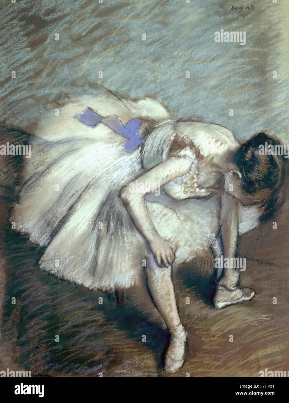 Edgar Degas - Seated dancer tying her laces - 1881 - Orsay Museum Paris ...