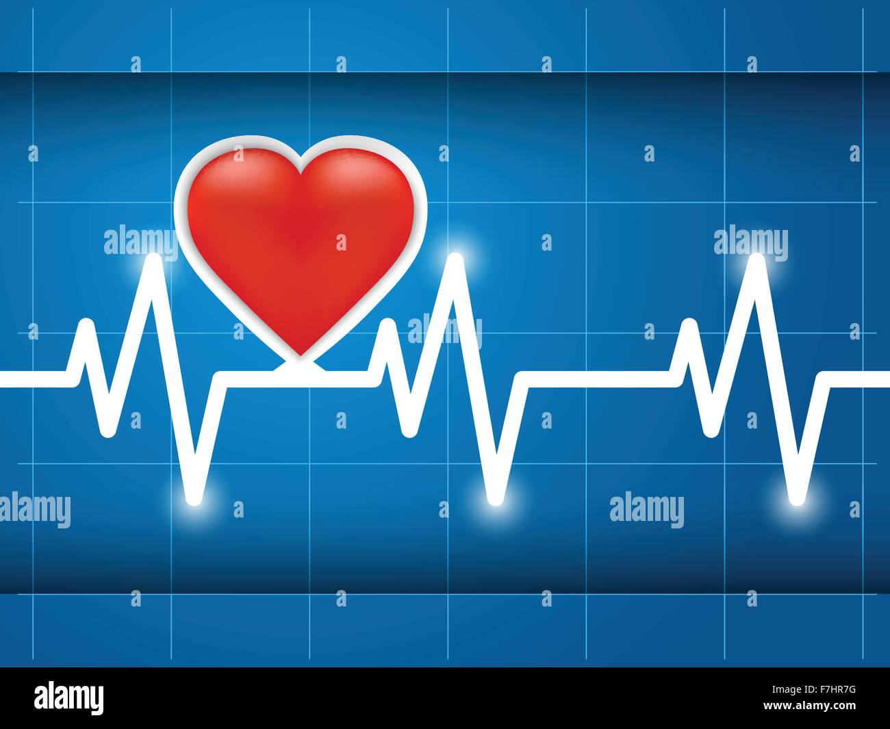 Heartbeat captured on cardiograph. Frequency, Wave Heart Stock Vector ...