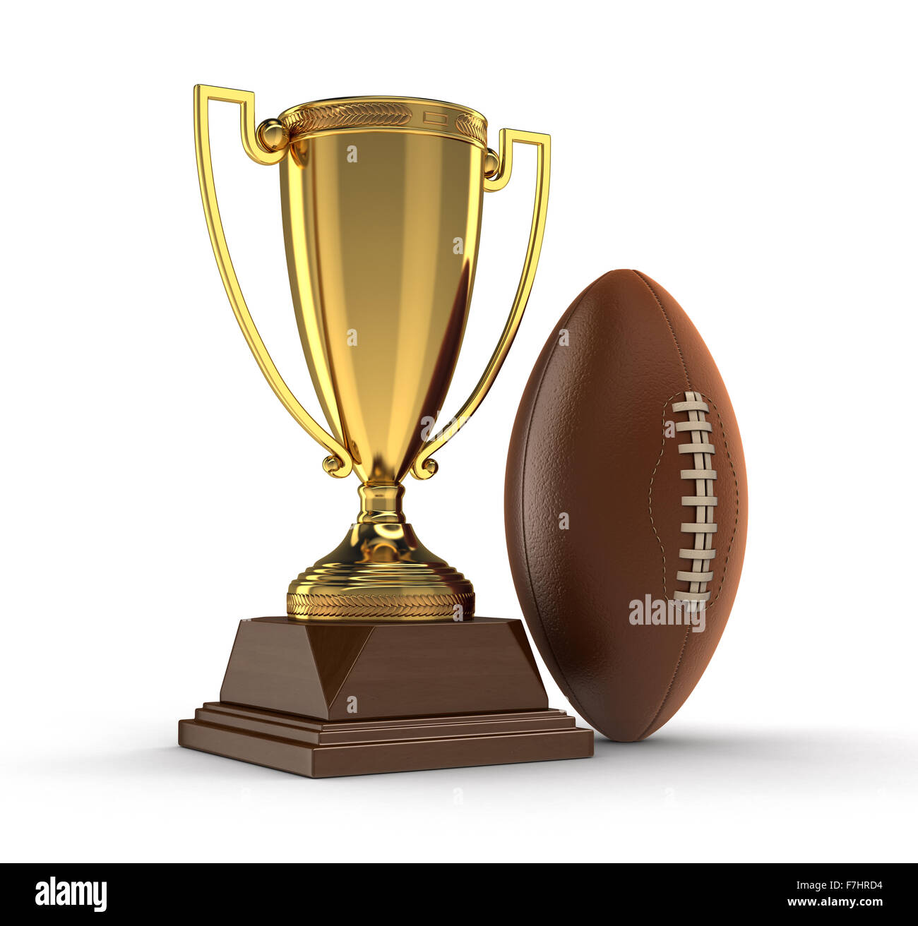 Trophy Cup and rugby Ball (clipping path included Stock Photo - Alamy
