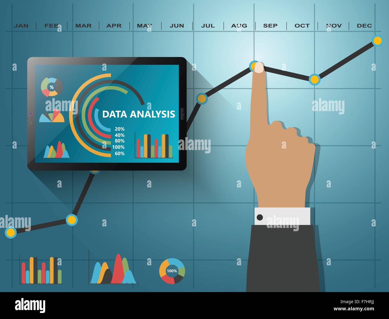 Comparing statistics in business, infographics report charts Stock ...