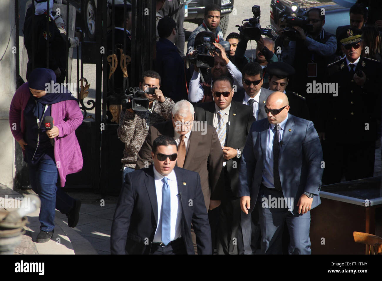 Cairo, Egypt. 1st Dec, 2015. Former acting Egyptian president Adly ...