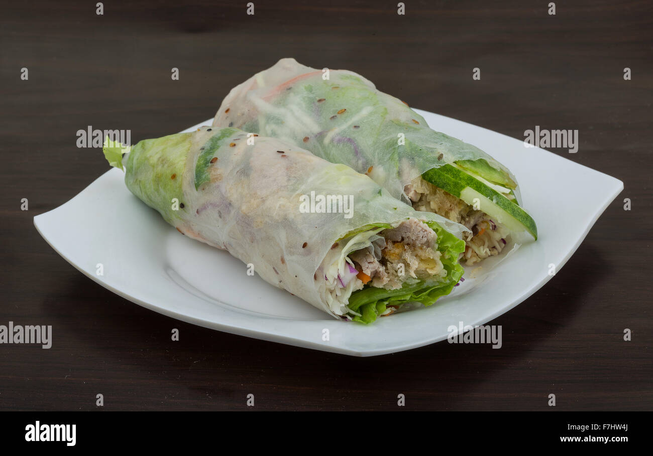 Vietnamese spring roll with pork, shrimp and vegetables Stock Photo - Alamy