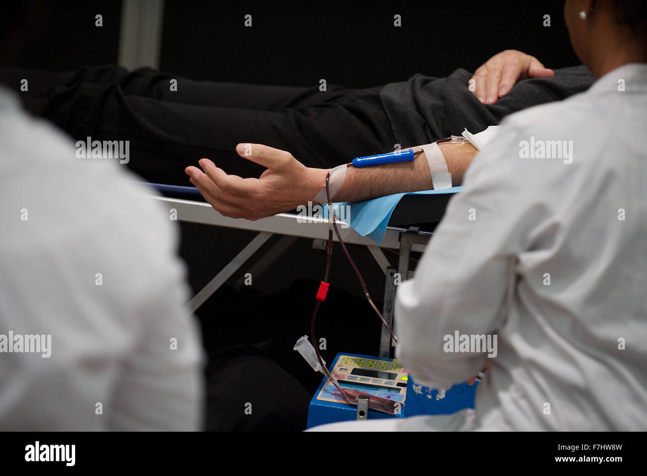 Person donating blood, cropped Stock Photo - Alamy