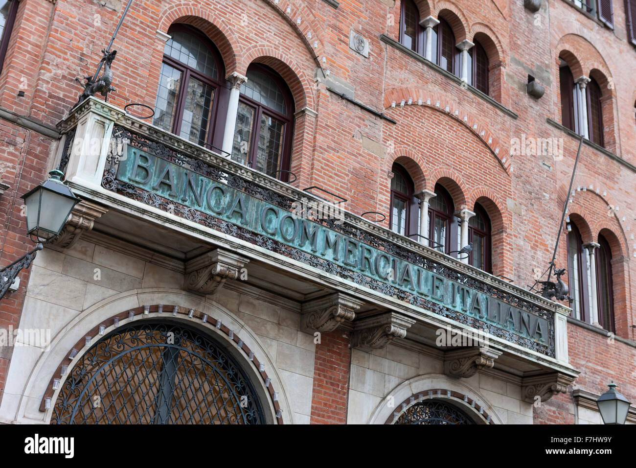 Ornate Italian bank sign, Lucca, Tuscany, Italy Stock Photo - Alamy