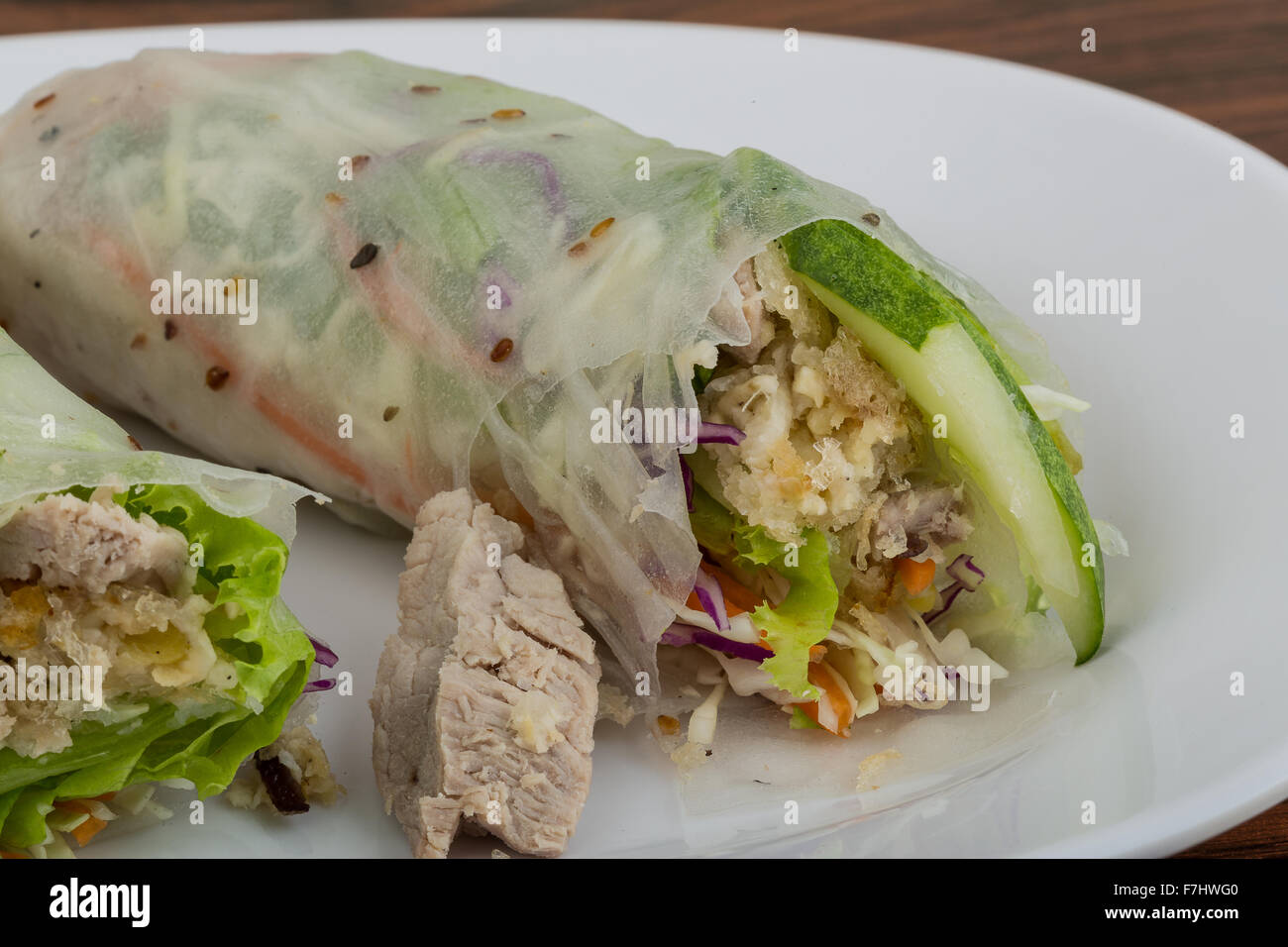 Vietnamese spring roll with pork, shrimp and vegetables Stock Photo - Alamy