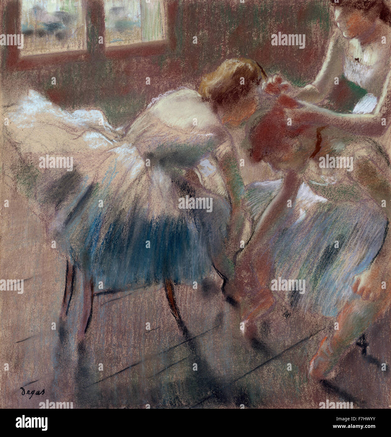 Edgar Degas - Three Dancers Preparing for Class Stock Photo - Alamy