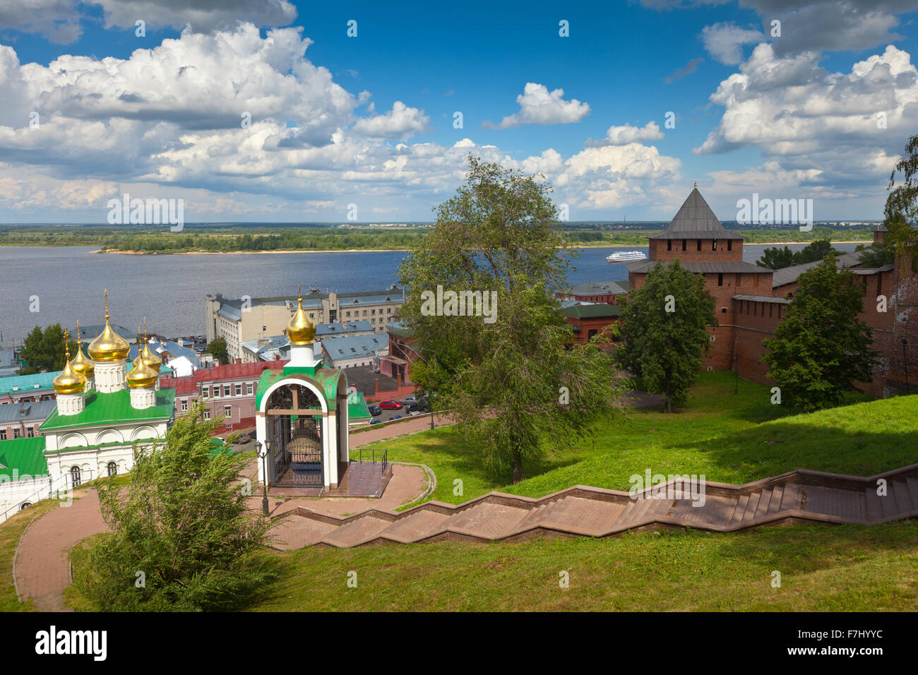 historic district of Nizhny Novgorod in summer sunny day. Russia Stock ...
