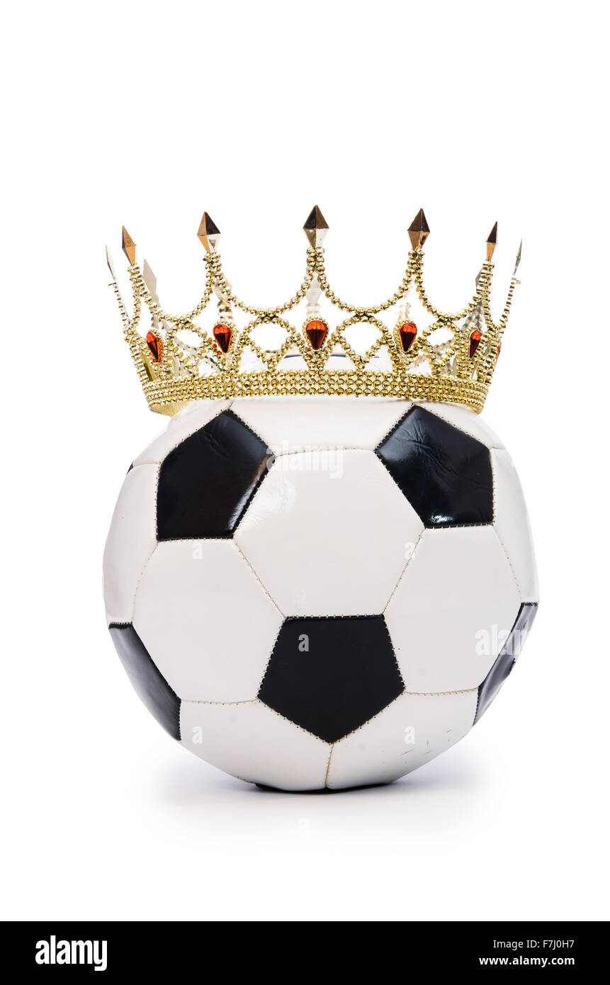 Football with crown on white Stock Photo - Alamy